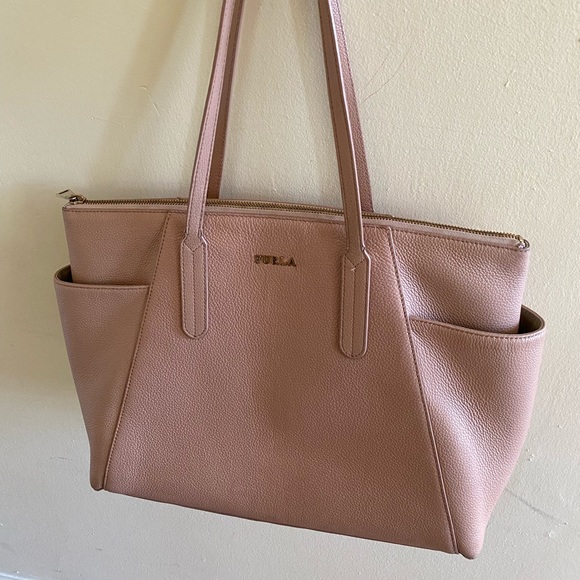 Furla | Bags | Furla Pink Leather Zip Tote | Poshmark
